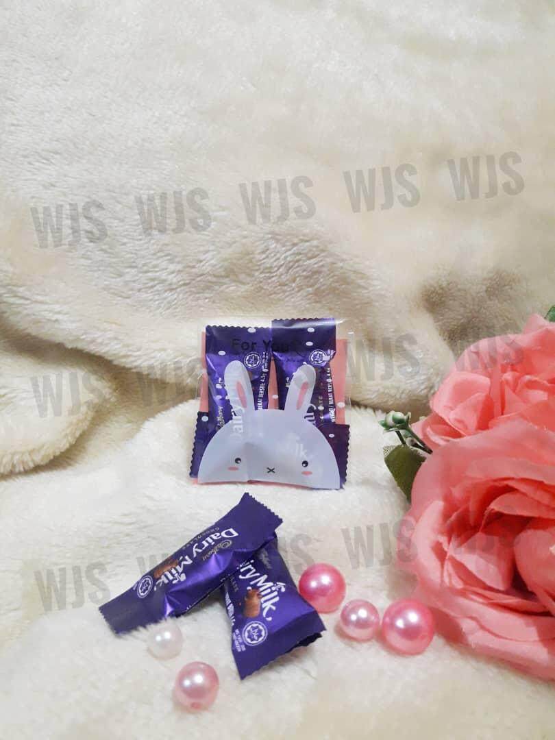 (MULTIPLE SIZES) WJS 100pcs 100 pcs Cute Pink Rabbit Kuih Raya Wrapper ...