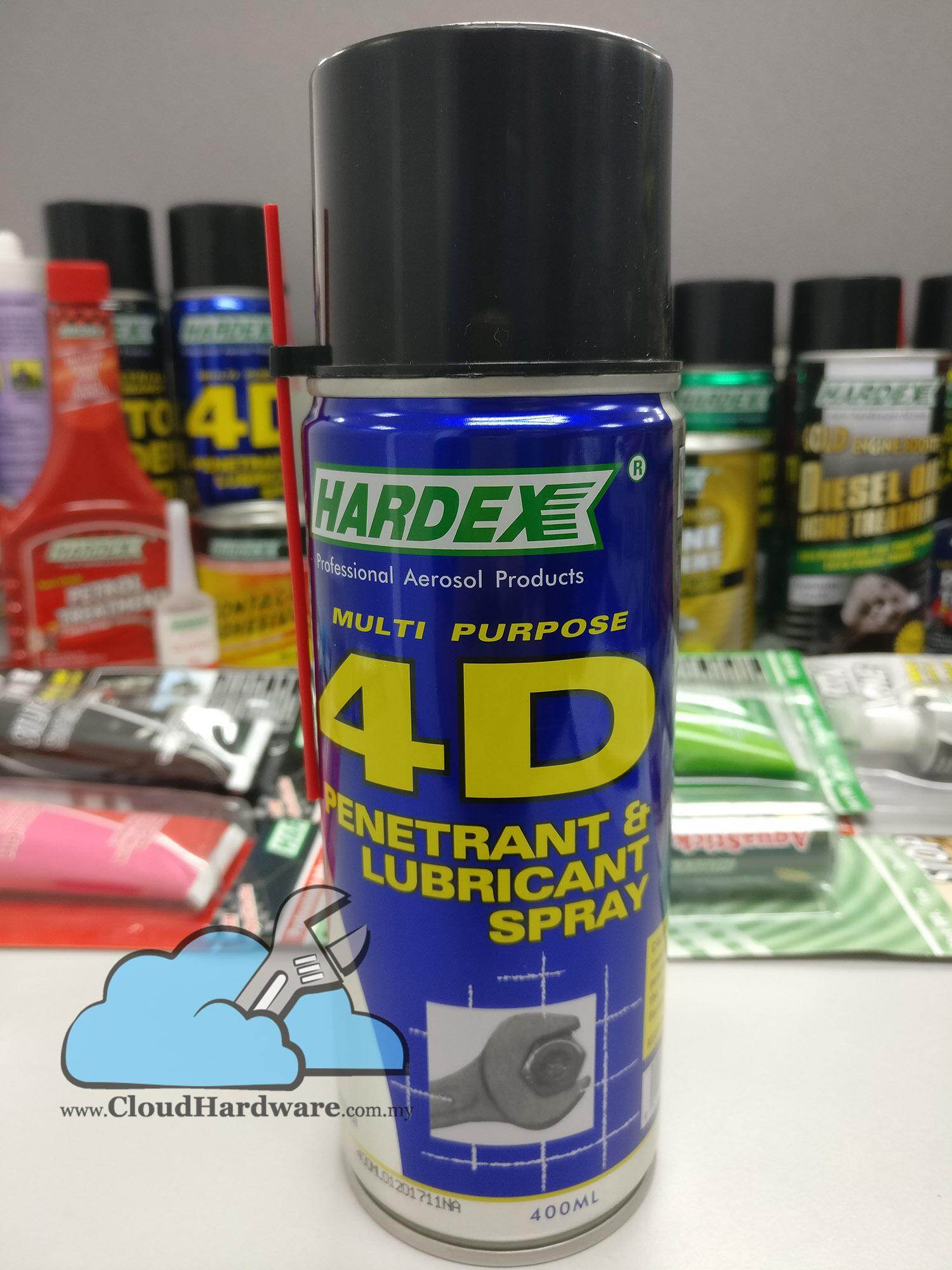 [MALAYSIA SELLER] HARDEX 4D PENETRANT & LUBRICANT SPRAY [CHHD440(400ML ...