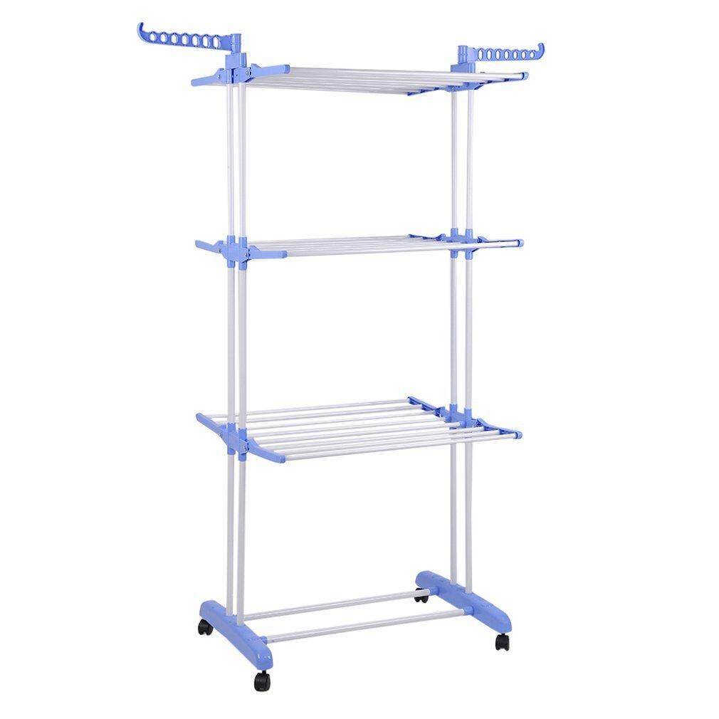 OKURA Living Quality Steel 3 Tier Large Clothes Foldable Dryer Hanging ...