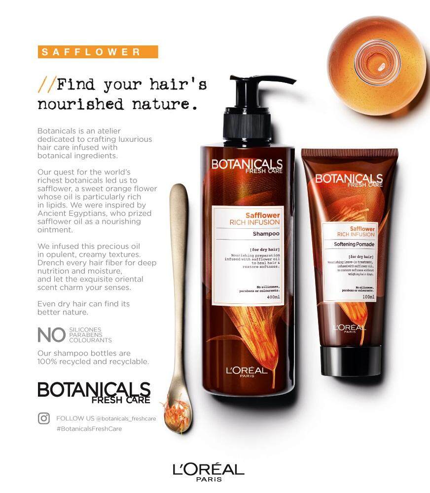 L Oreal Paris Botanicals Safflower Rich Infusion Shampoo 400ml ...