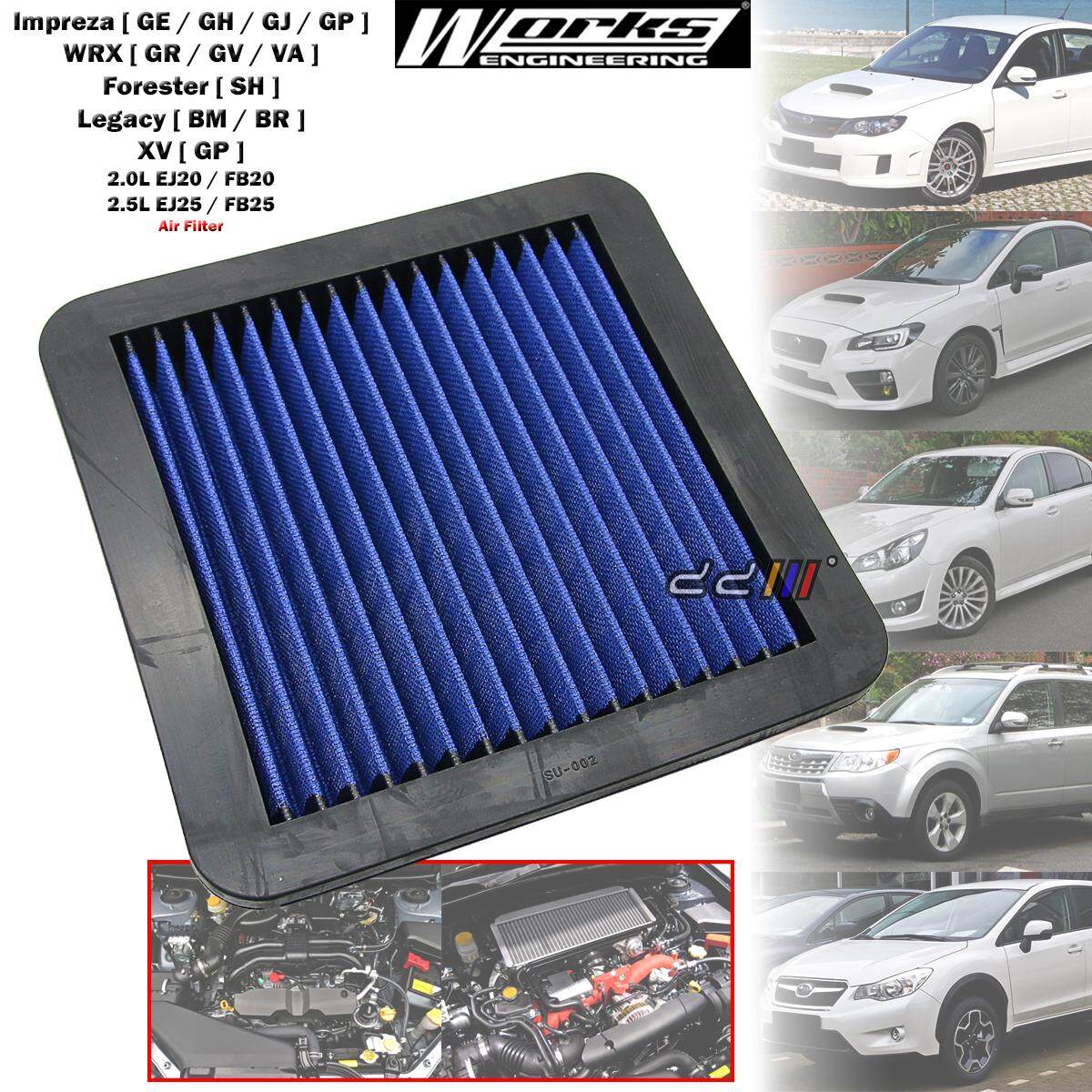 Works High Flow Air Filter For Subaru Impreza WRX STI EJ20 EJ25 EJ257 ...