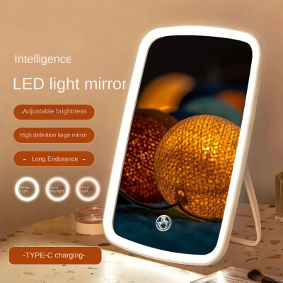 LED makeup mirror with light and makeup, female foldable internet ...