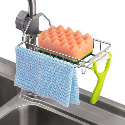 1pcs Stainless Steel Faucet Storage Racks Adjustable Sink Rag Sponge ...