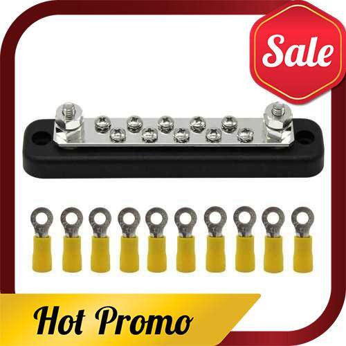 10 Screw Terminal Ground Distribution Block kits Line Buss Bar DC 150A ...
