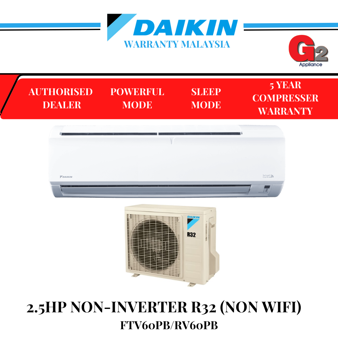 DAIKIN (NON WIFI ) FTV60PB/RV60F 2.5HP R32 AIR COND - DAIKIN MALAYSIA ...