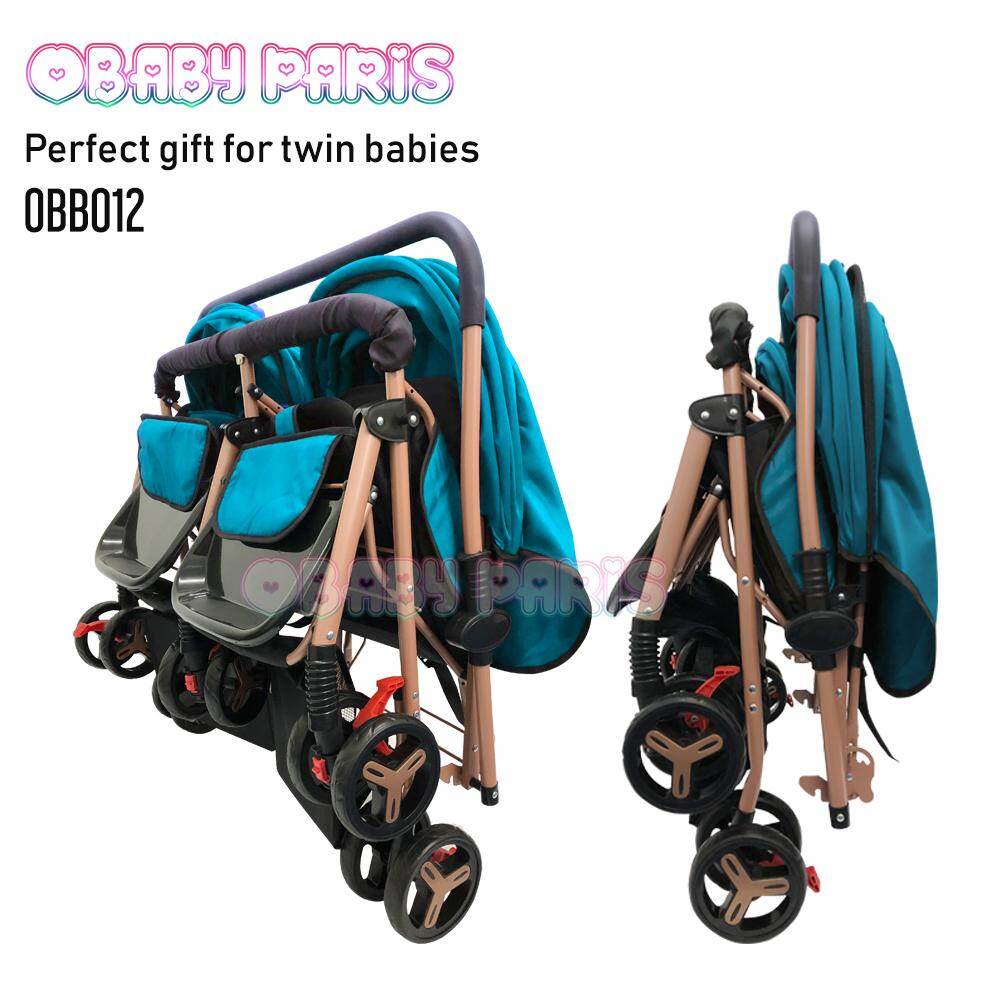 OBaby Paris OB012 Premium Light Weight Twins Foldable Stroller Double ...