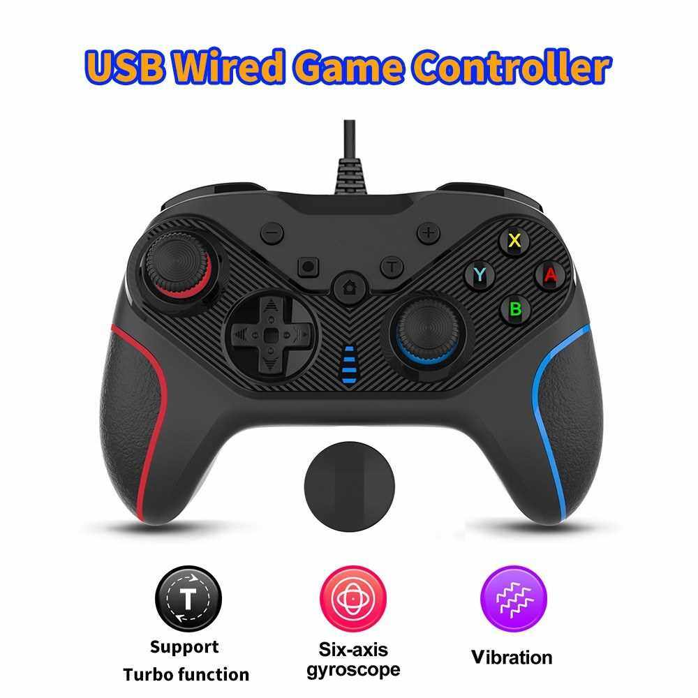 USB Wired Gamepad Game Controller Ergonomic Game Handle with Double ...