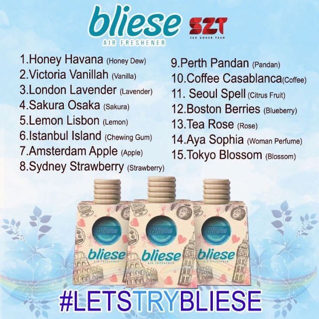 BLIESE / Wooden Cap Car Perfume / Pewangi Kereta / AROMA / 汽车香水