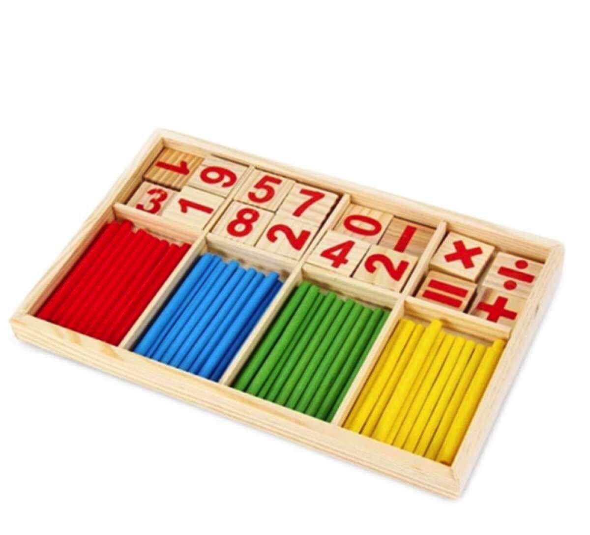 (SOLID WOOD WITH INSTRUCTION) WJS Baby Wooden Math Sticks Mathematical ...