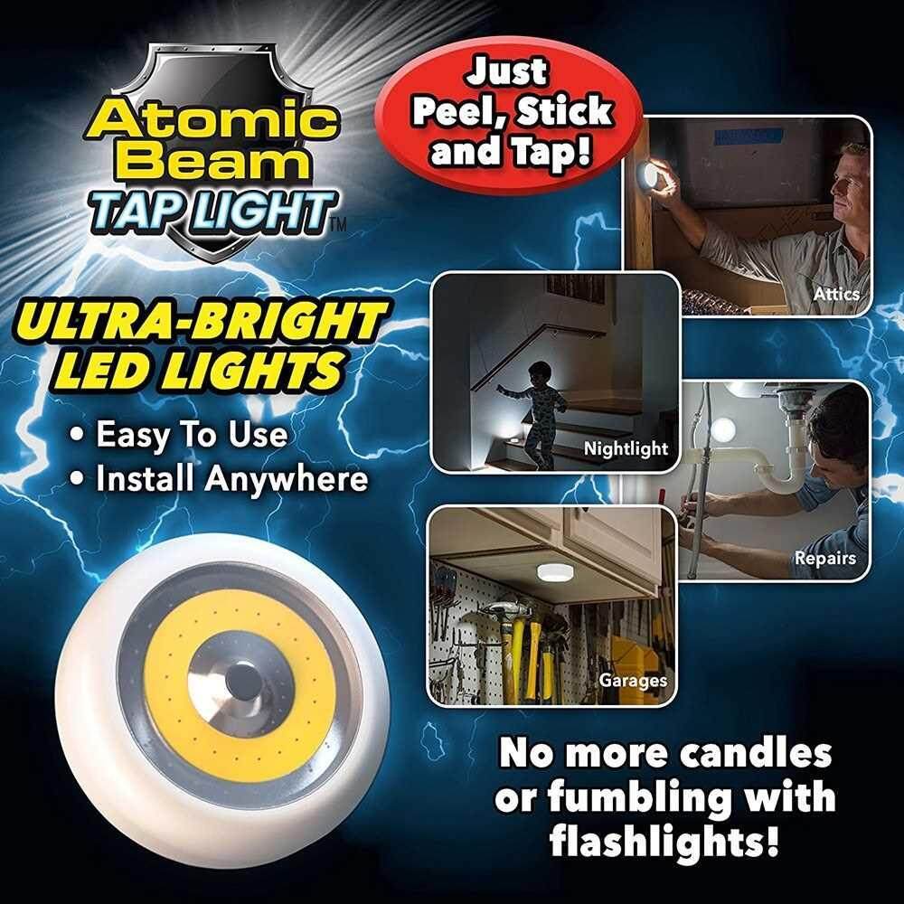 Best Selling Atomic Beam Tap Wireless Night Cordless Touch Light