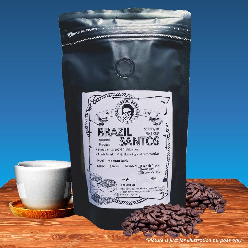 Medium Dark Roasted Arabica Brazil Santos Coffee Beans Uncle Gavin