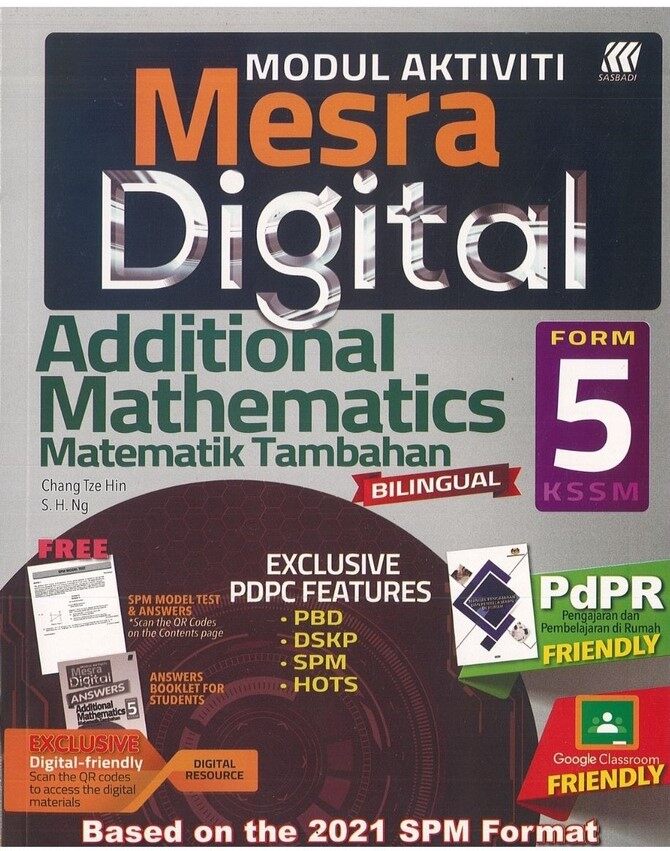 MODUL AKTIVITI MESRA DIGITAL ADDITIONAL MATHEMATICS FORM 5 (ISBN ...