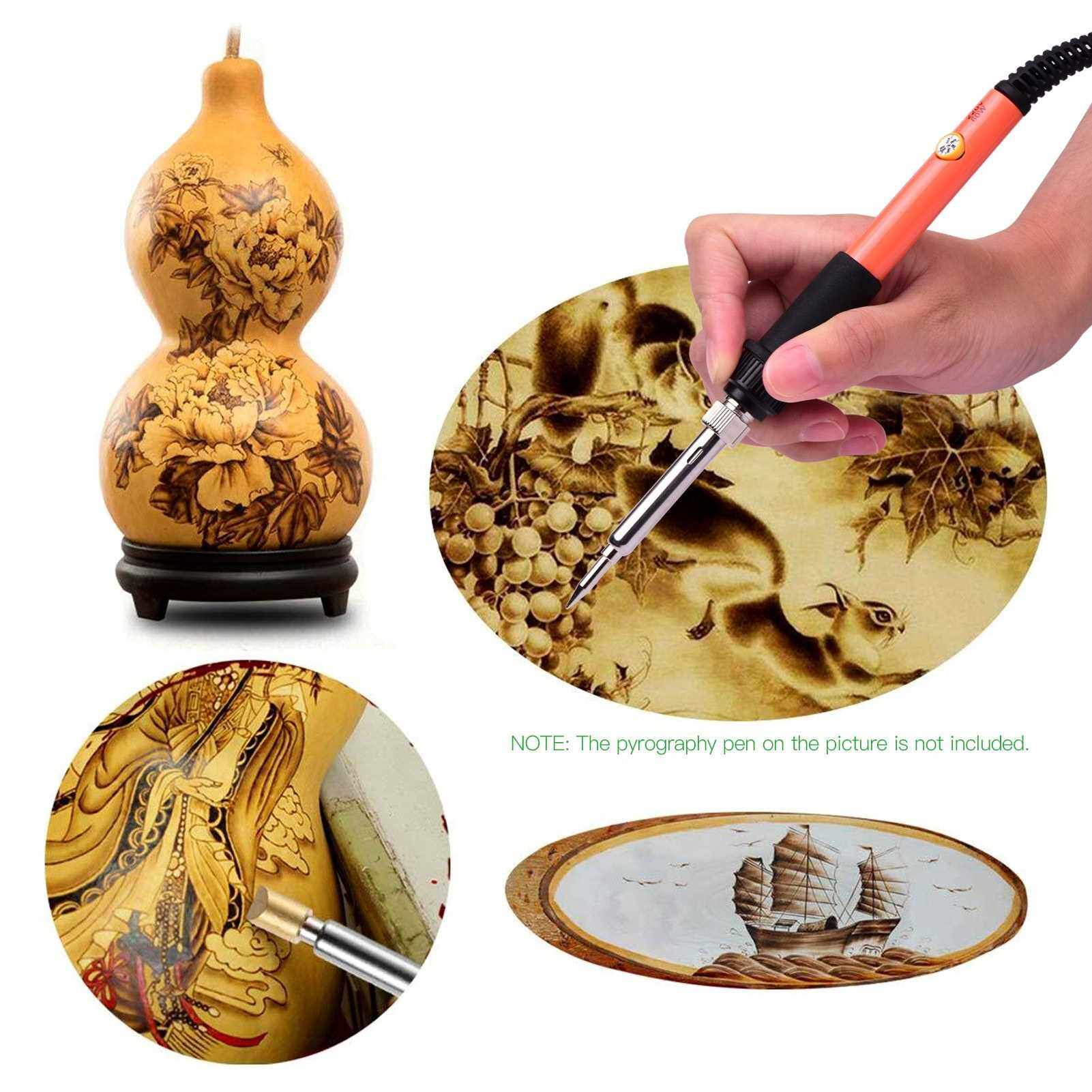30 Piece Wood Burning Tip Set Carving Iron Tip with Stencils for Wood ...