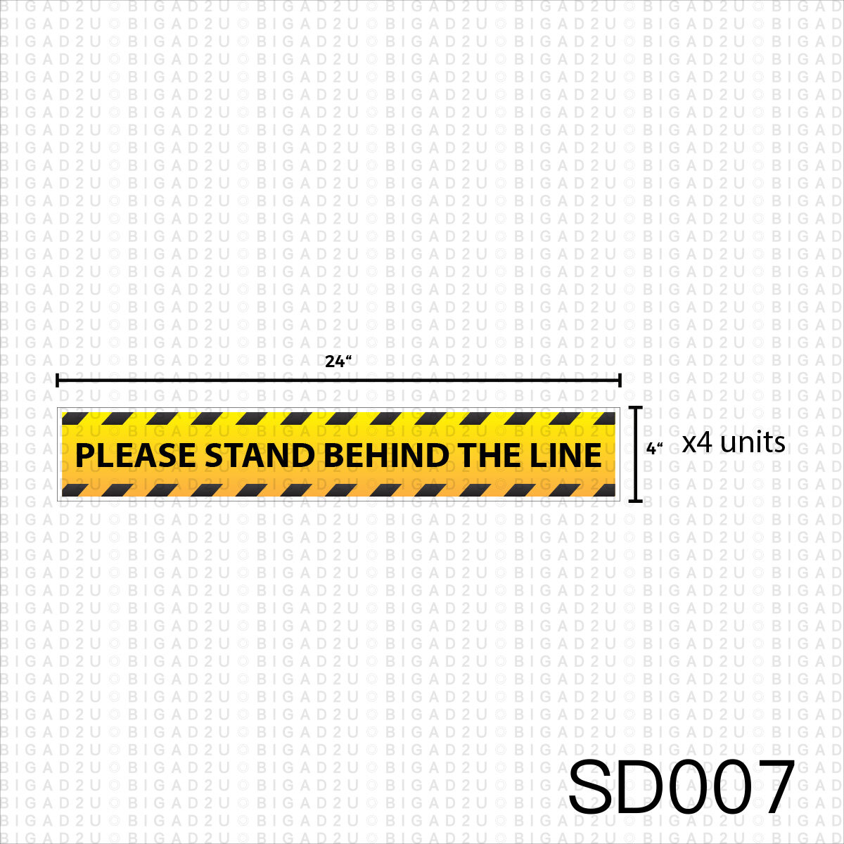 SOCIAL DISTANCING ANTI SLIP FLOOR STICKER Please Stand Behind Line 24x4
