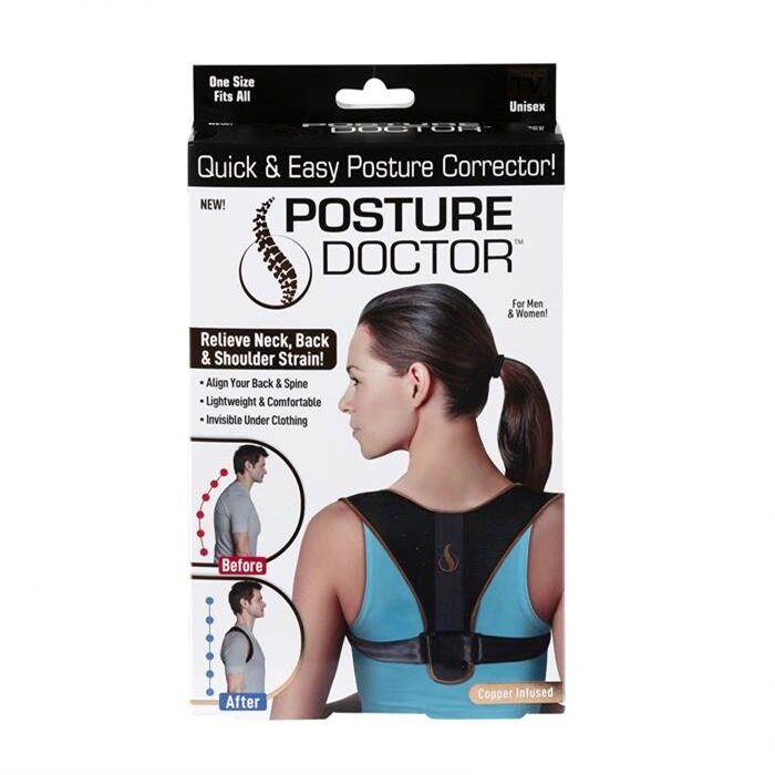Perfect Copper Infused Support Compression Black Posture Doctor Anti ...