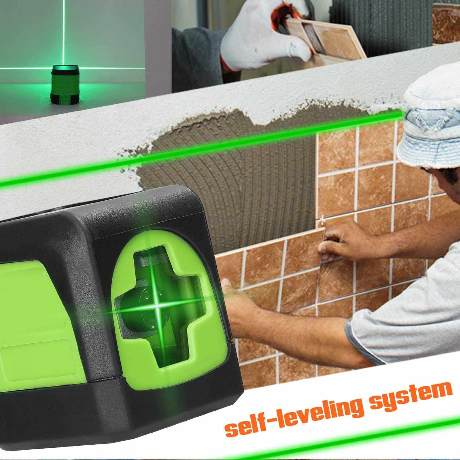 Portable High Brightness 2 Green Lines Laser Level Vertical Horizontal ...