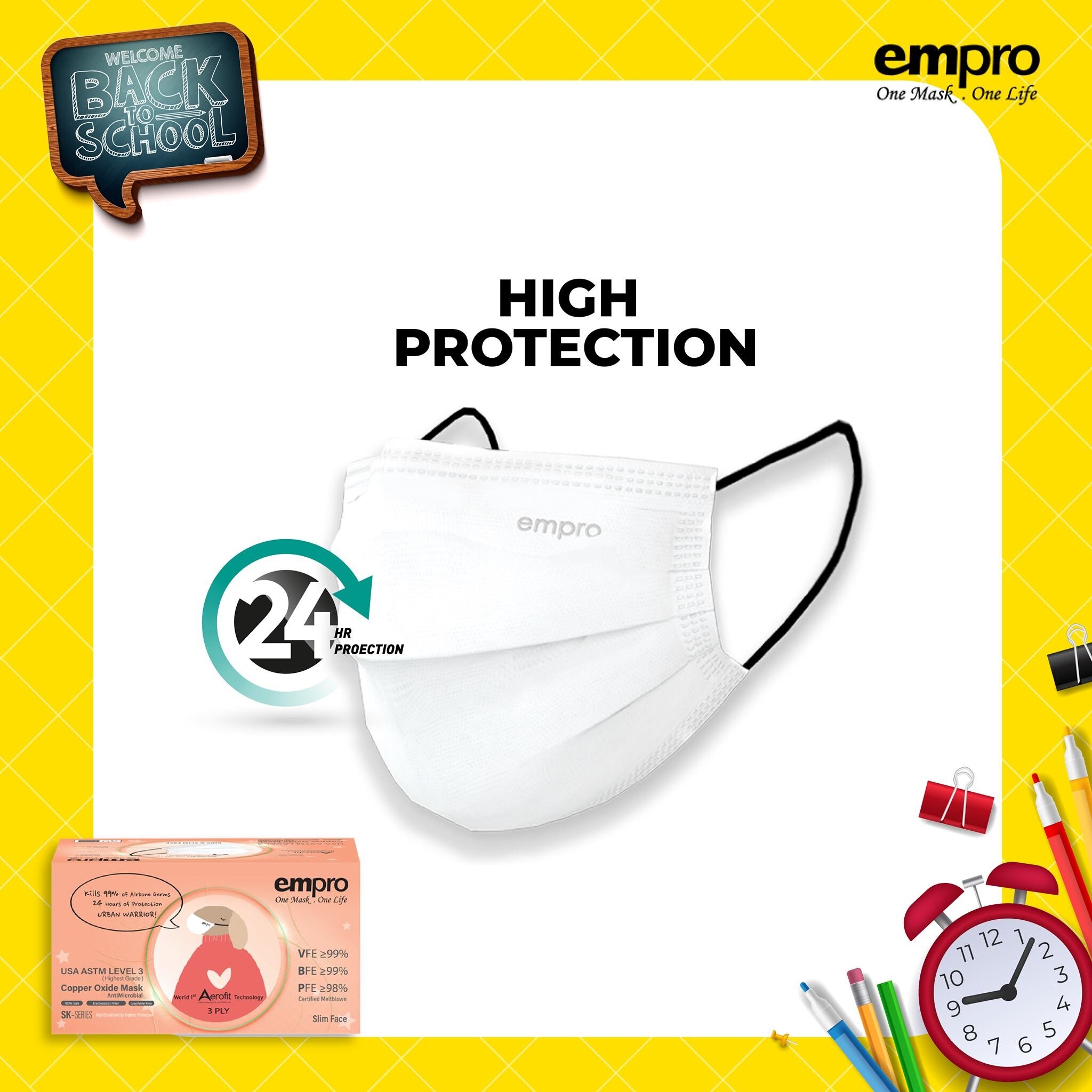 EMPRO Copper Oxide Children/ Slim Face Adult 3 Ply Surgical Medical ...