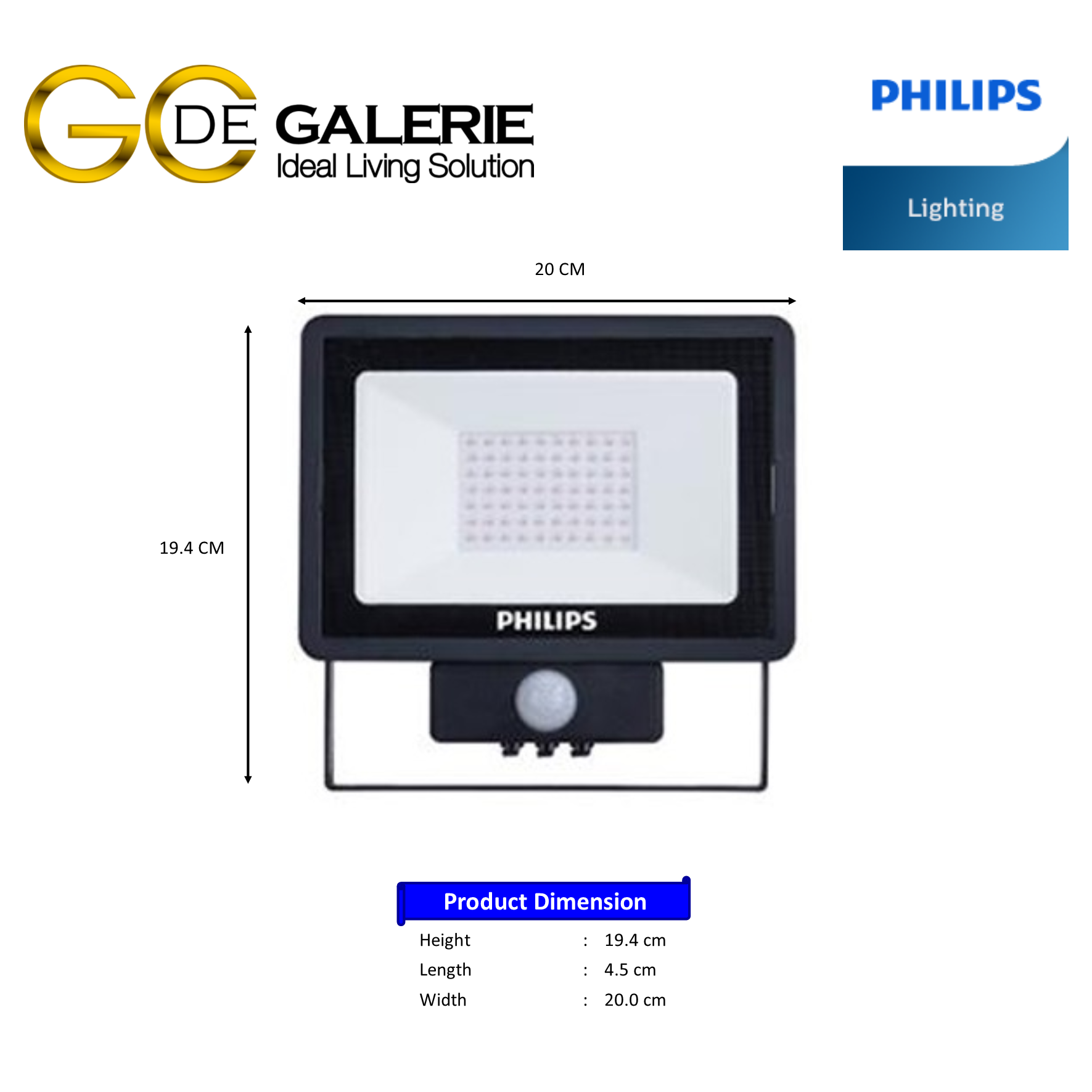 PHILIPS ESSENTIAL SMARTBRIGHT G3 LED FLOOD LIGHT SENSOR BVP150 LED42/CW ...