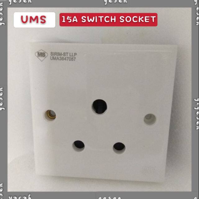 UMS 15A 1Gang Switch Socket Outlet on off switch socket