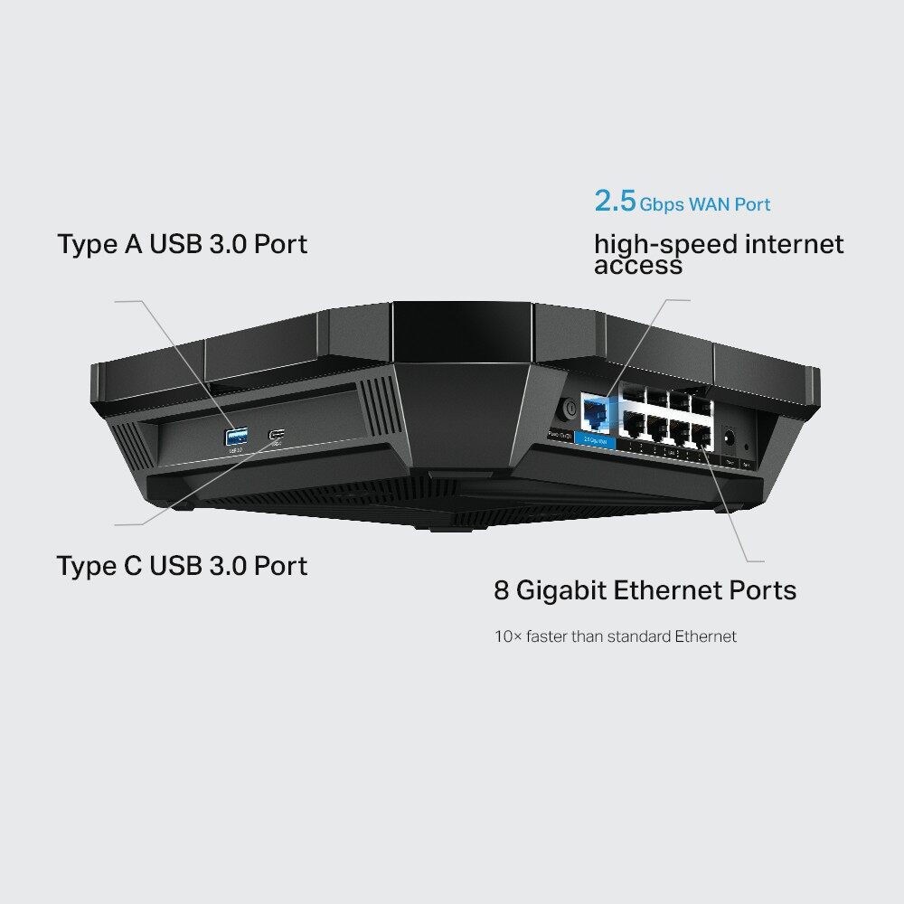 TP-Link AX6000 WiFi 6 Gigabit ( 2.5G Wan Port + 8 Gigabit Lan Ports ...