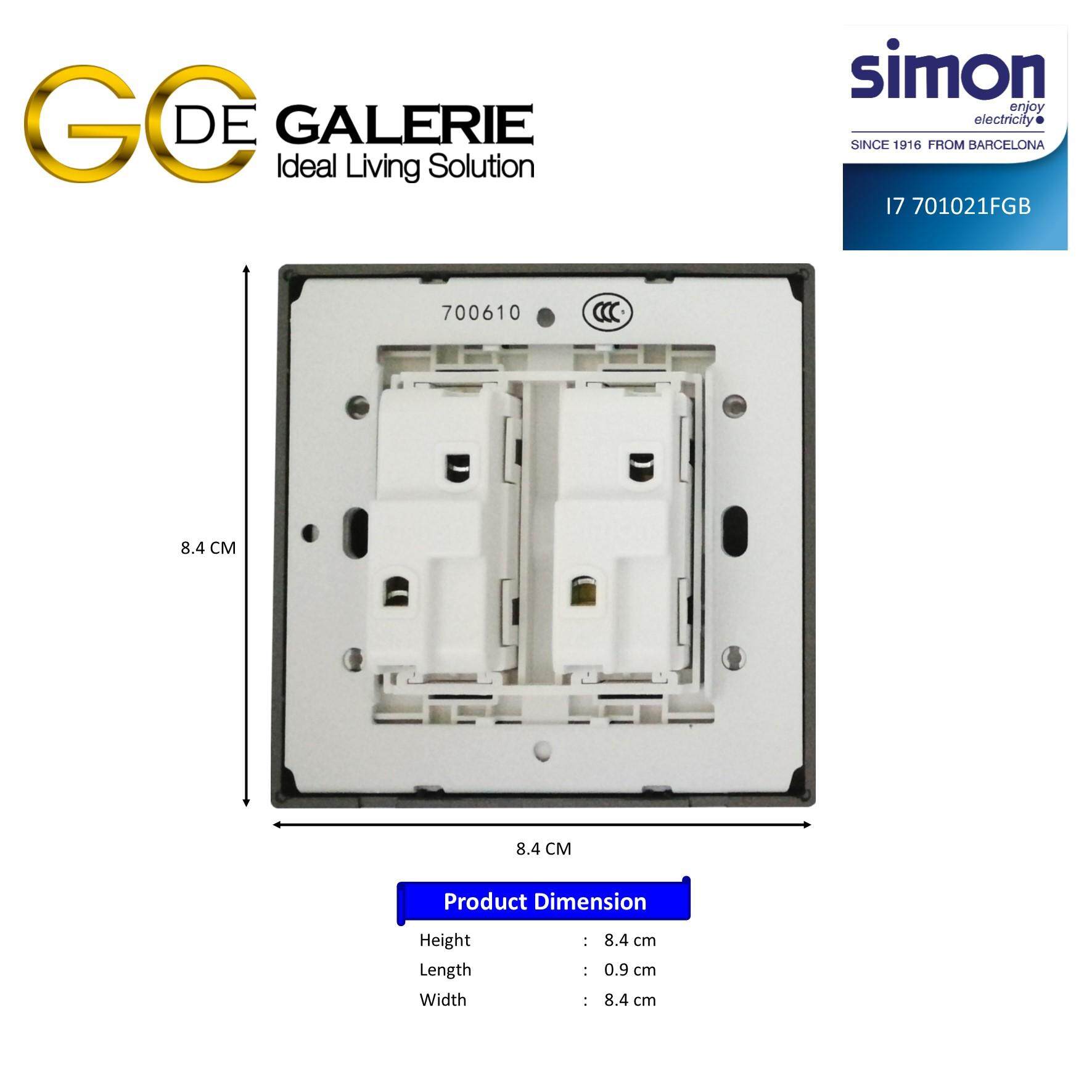 SIMON i7 SERIES 701021F 2 GANG AUTO GATE PUSH BUTTON / MOMENTARY ...