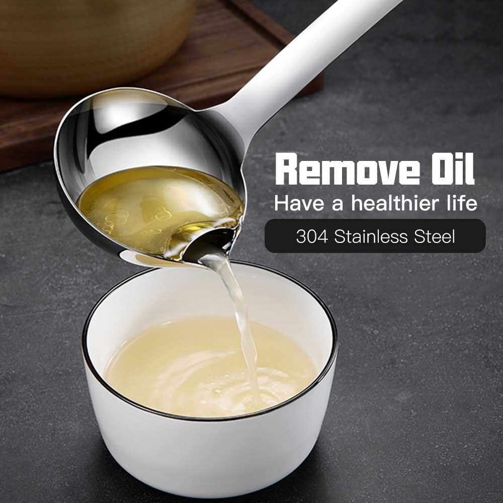 Soup Ladle Oil Fat Separator Stainless Steel Oil Filter Ladle Fat ...