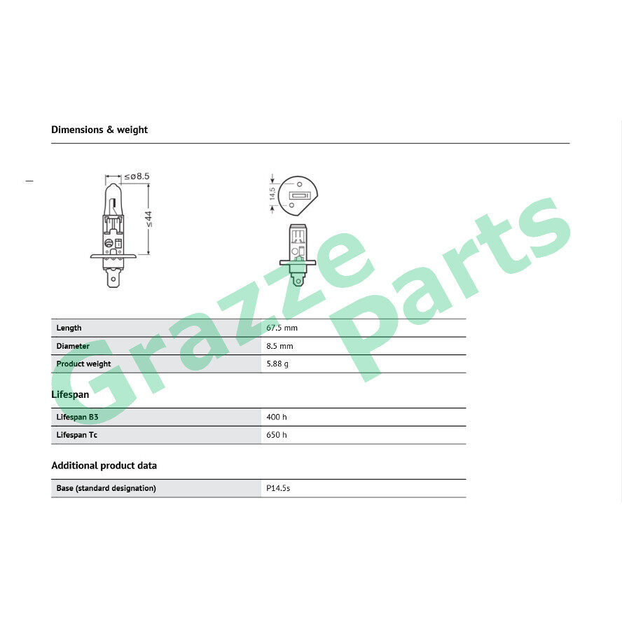 Original Osram 64155 H1 24V 70W Halogen Light Car Bulb - Made In ...