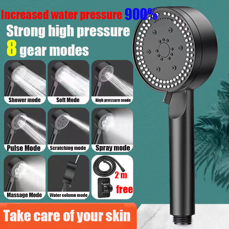 Water pressure increased 900% shower head high pressure 8 water flow ...