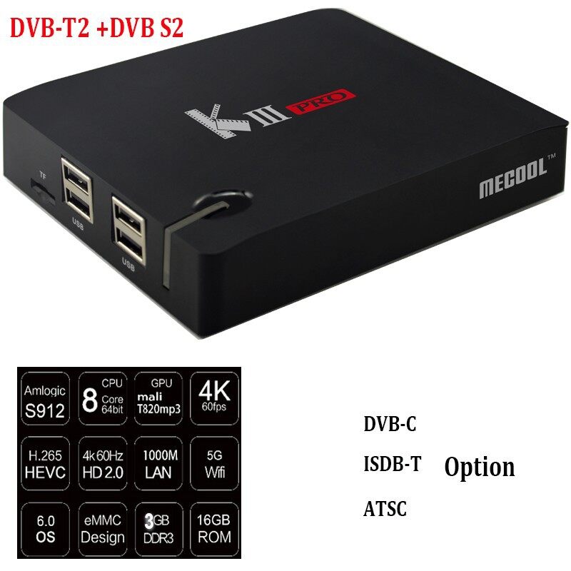 MECOOL KIII PRO DVB-S2 T2 C Decoder And. 7.1 TV 3GB 16GB K3 Pro | PGMall