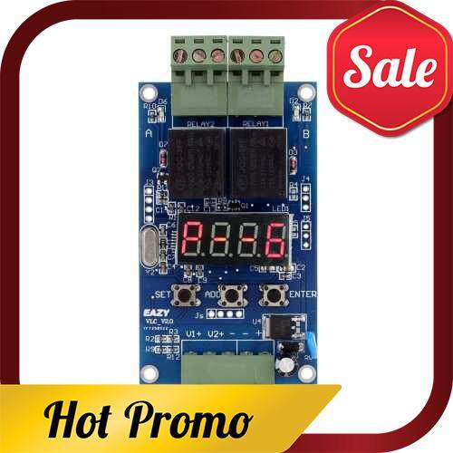 12V Dual Programmable Relay PLC Board Cycle Delay Timer Module 2 Voltage Detection Control ...