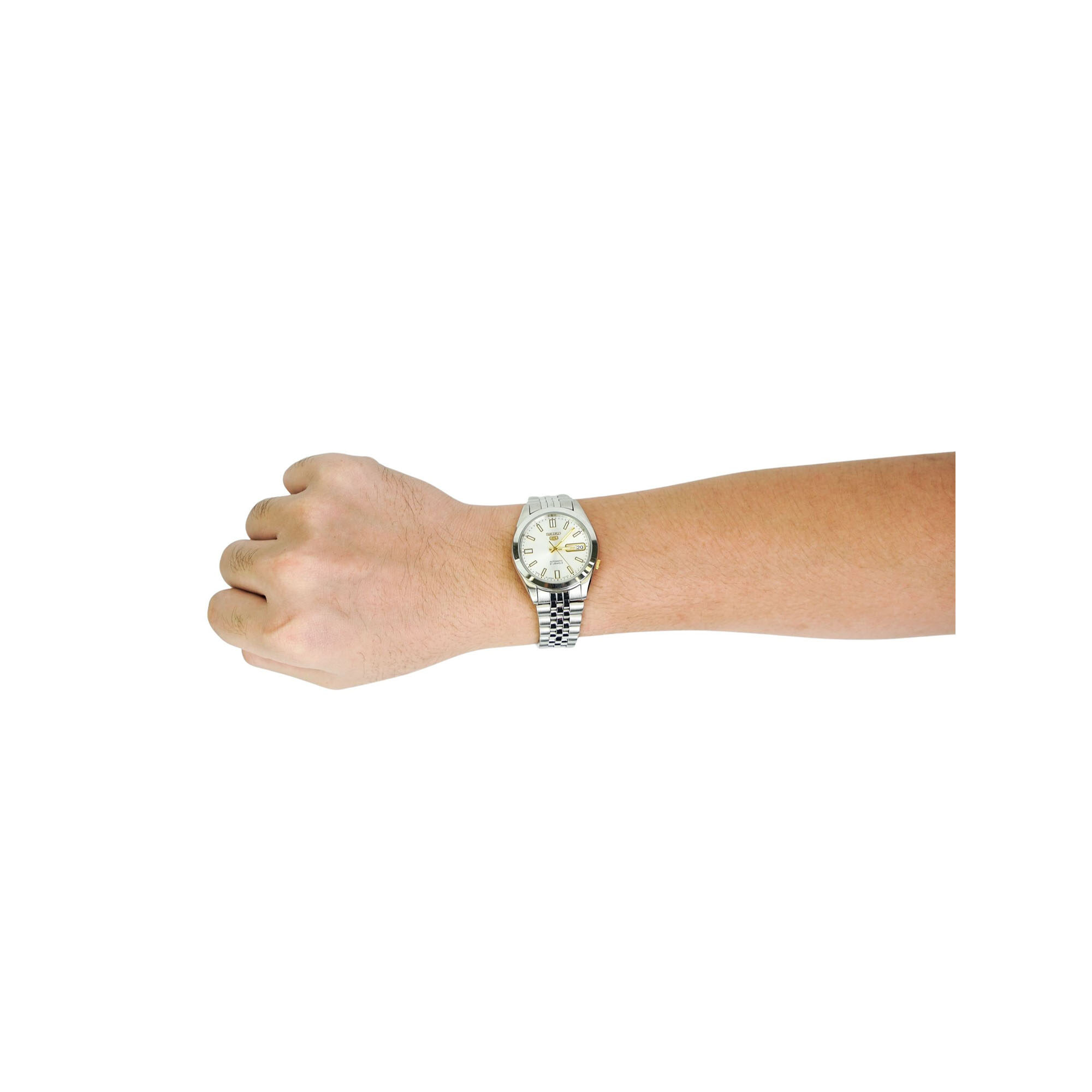 Seiko 5 Men's Automatic Watch SNKF73J Japan Made White Pattern Dial ...