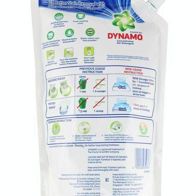 Dynamo Power Gel Liquid Detergent Refill CONCENTRATED 2.4KG-2.7KG READY ...