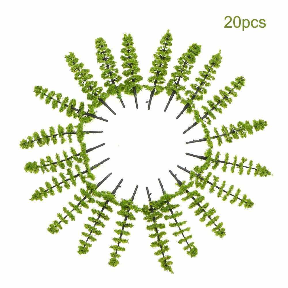 20pcs Mini Plastic Green Trees Scale Architectural Models Train ...