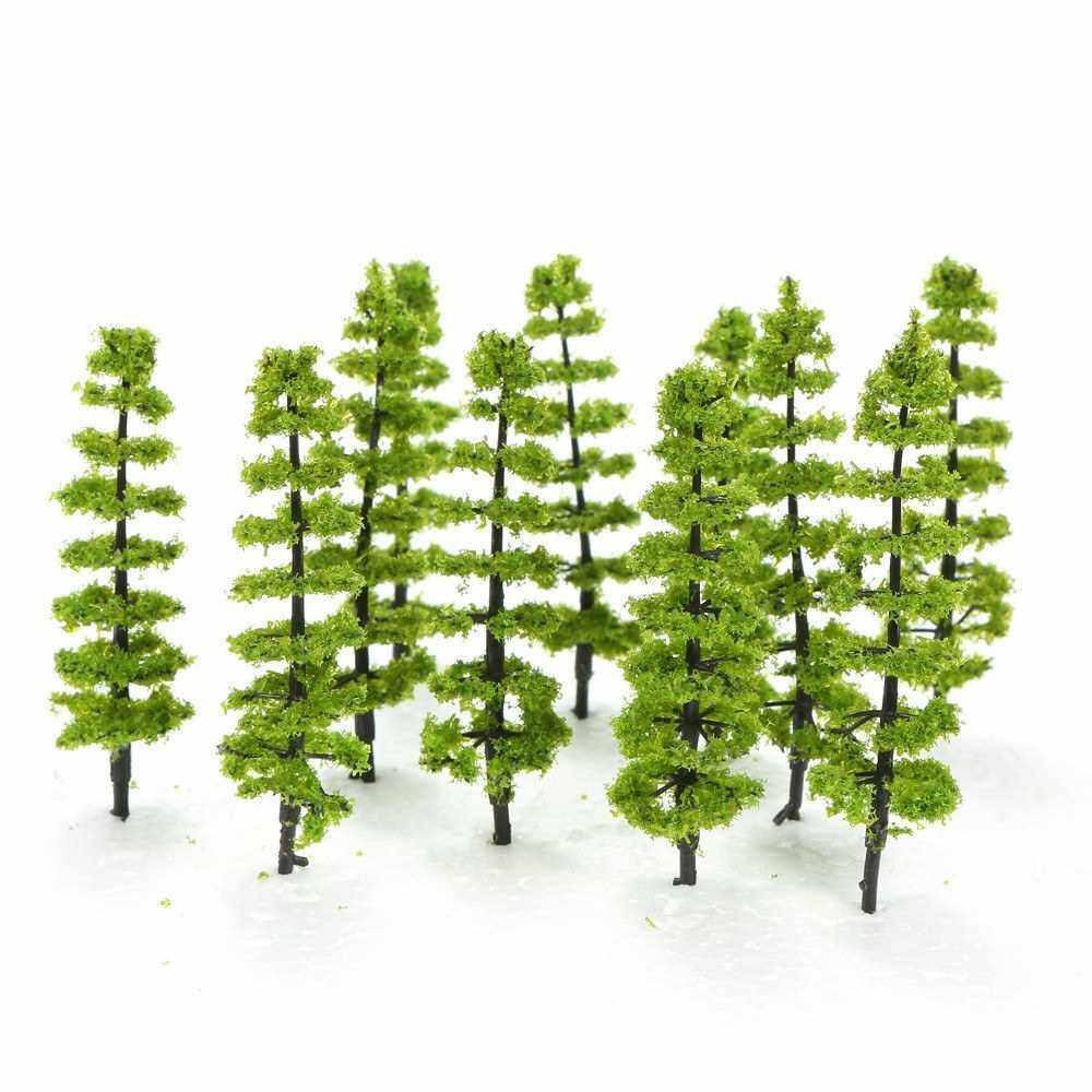 20pcs Mini Plastic Green Trees Scale Architectural Models Train ...