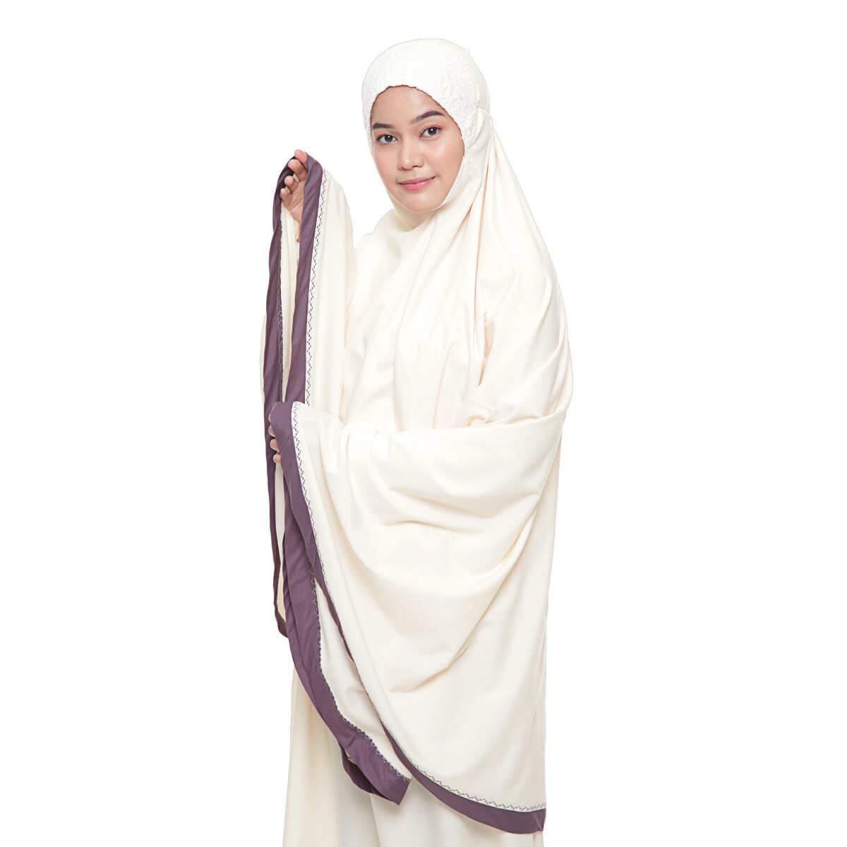 Telekung Siti Khadijah C TPO RW 2.1 in Cream (One Set) Cream L | PGMall