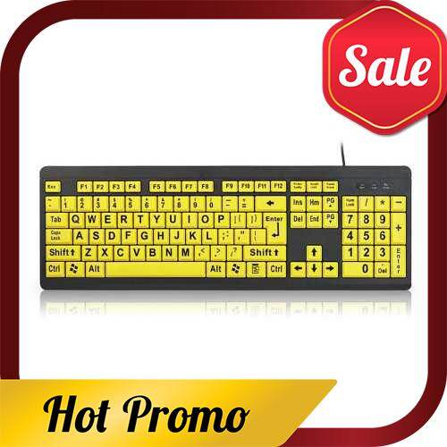 Wired USB Large Print Computer Keyboard for Low Vision Users High ...