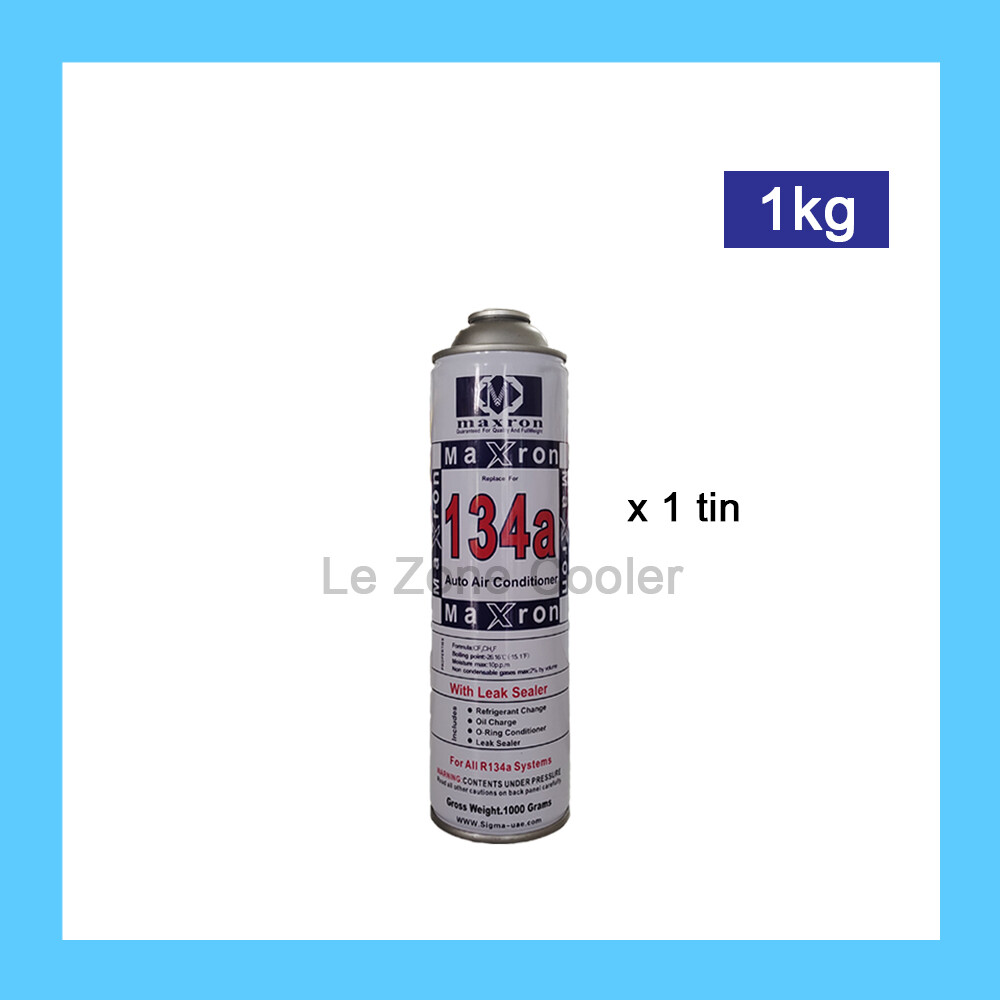 Maxron R134a Gas R134 Refrigerant Aircond Gas - 1kg / 1000g