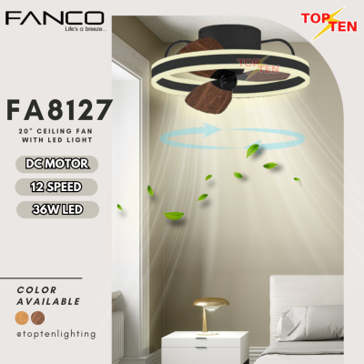 Fanco Phlox FA8127 20" Ceiling Fan With 36W 3 Color LED Light DC Motor ...