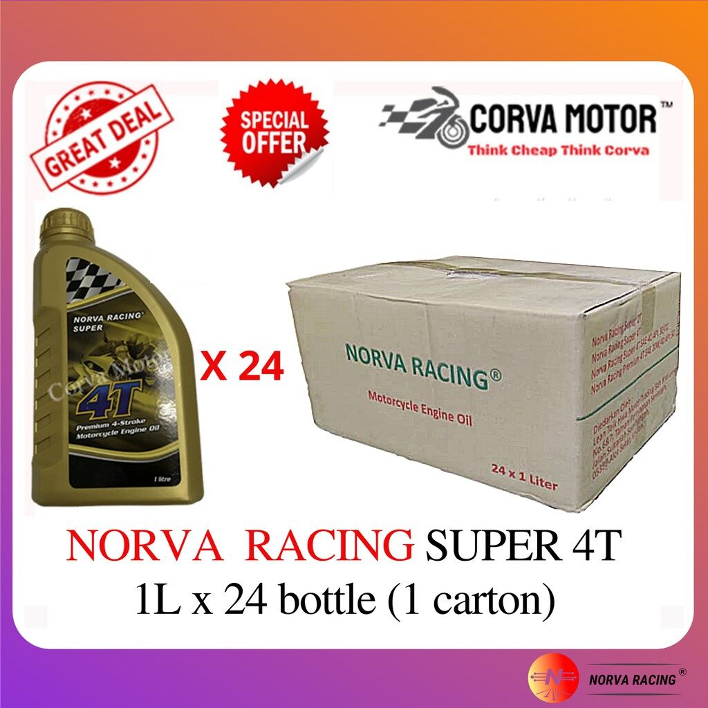 Corva Motor Norva Racing Super 4T Minyak Hitam 4T 1L Motorcycle Engine ...