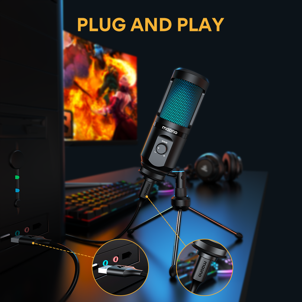 MAONO AU-PM461TR RGB USB Gaming Microphone