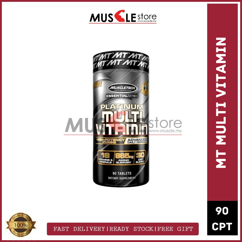 MuscleTech Platinum Multi Vitamin 90 Caplets - Multivitamin & Endurance