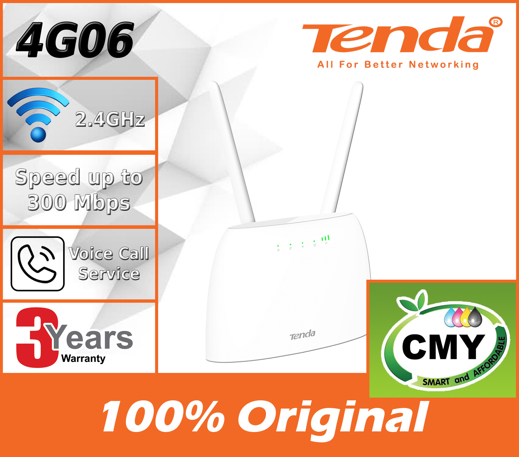 Tenda 4G06 4G LTE Wireless N300 Wifi Modem Router Sim Can Voice Call ...