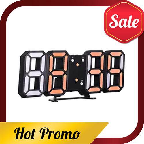 3D LED Digital Clock Electronic Table Clock Alarm Clock Wall Glowing Hanging Clocks Black Shell ...