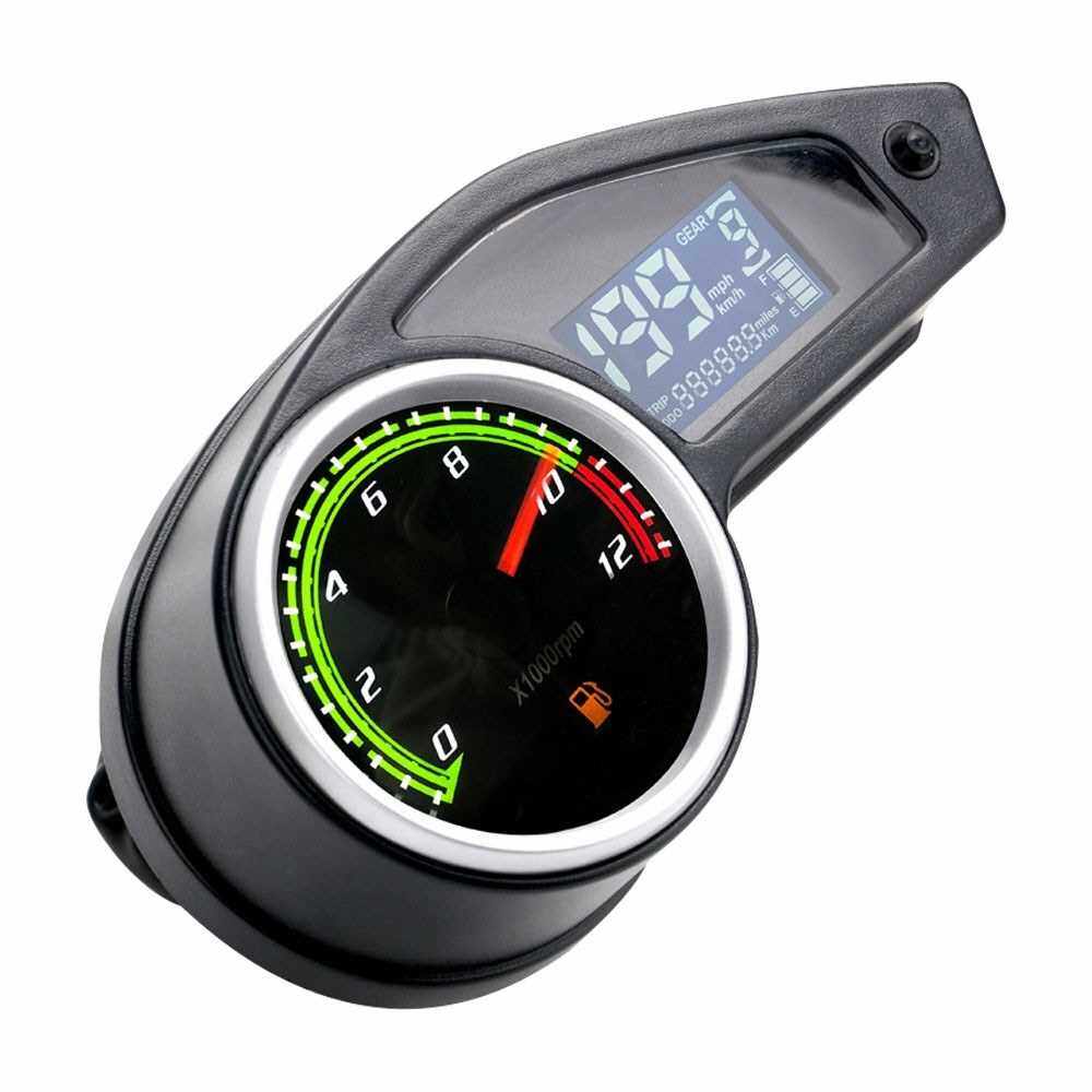 Motorcycle Speedmeter LCD Digital Odometer Gauge Tachometer Meter Fuel ...