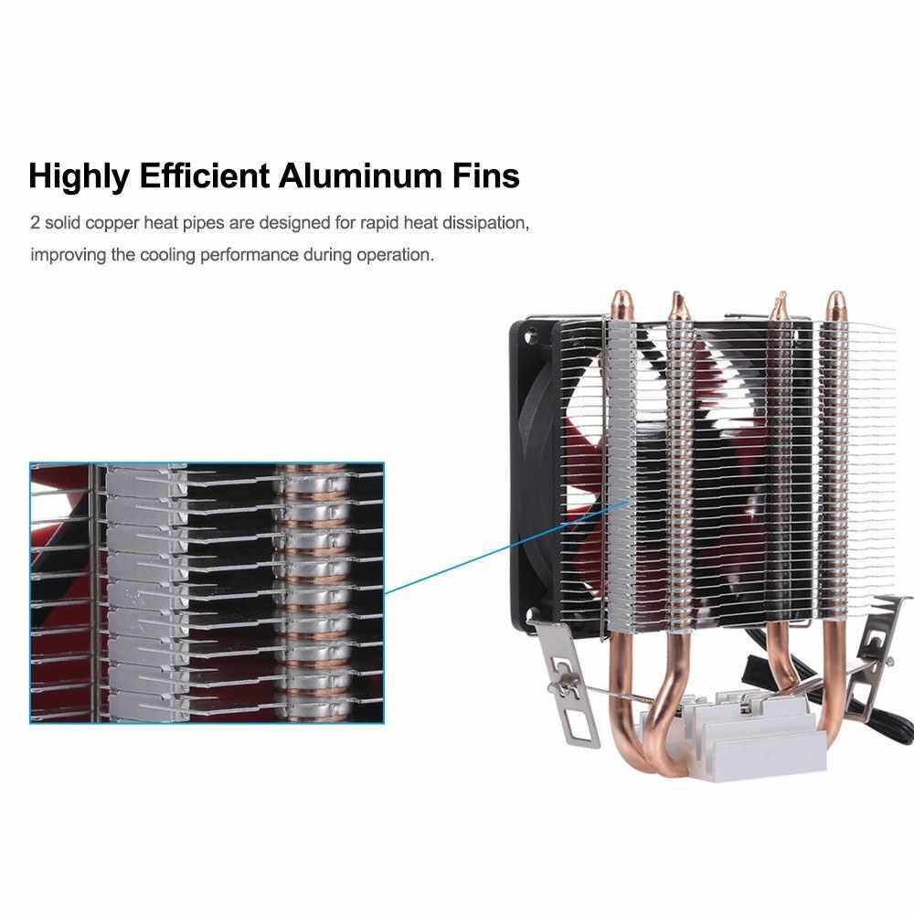 Hydraulic CPU Cooler Heatpipe Fans Quiet Dual Tube Heatsink Radiator ...