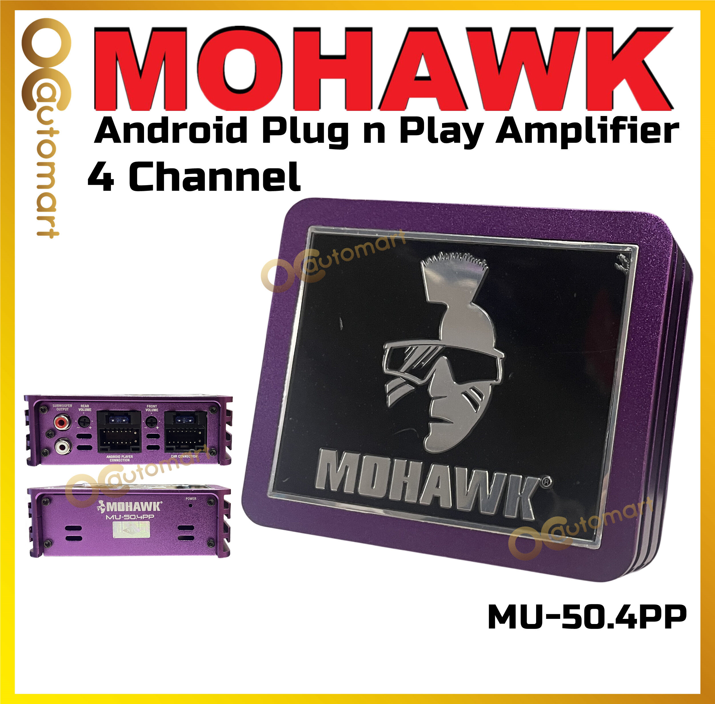 Mohawk 4 Channel Plug and Play Power Amplifier for Car Android Player ...