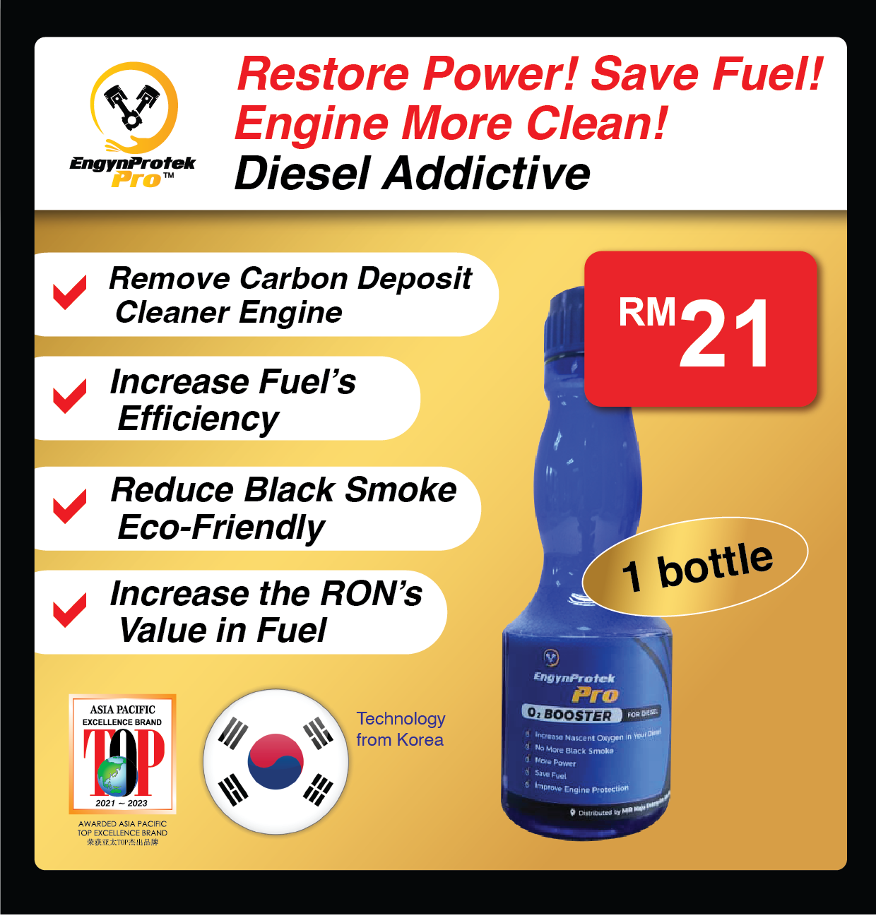 EngynProtekPro O2 Booster EPP O2 Booster Additive 1Btl Package}-Save ...