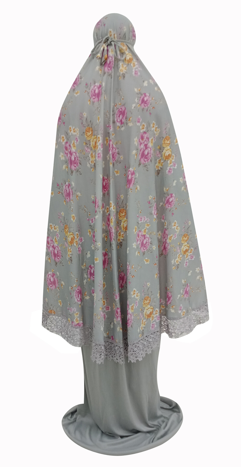 Telekung Full Printed Corak Bunga Border Sakura Lace Flower Design ...