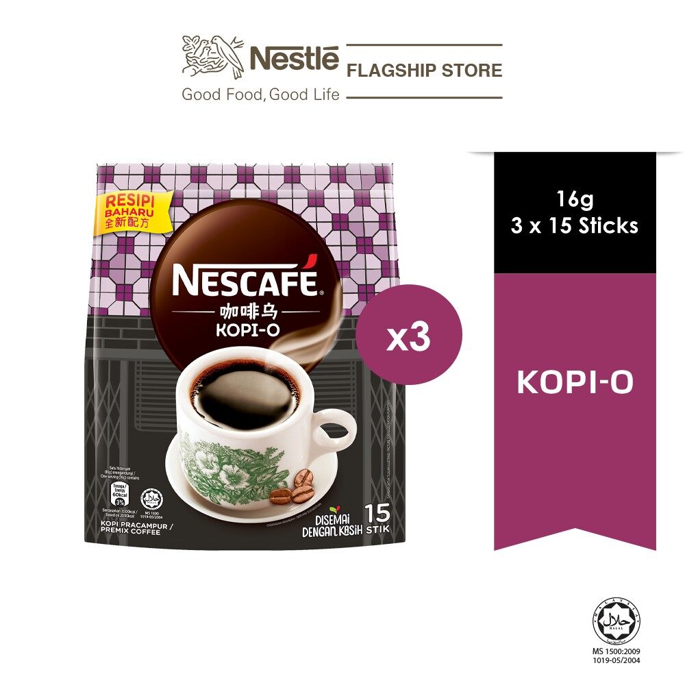 NESCAFE Menu Kopi O 15 Stickpack 16g Bundle of 3