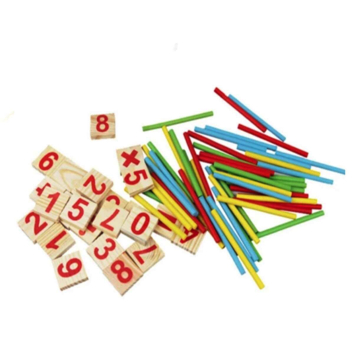 (SOLID WOOD WITH INSTRUCTION) WJS Baby Wooden Math Sticks Mathematical ...